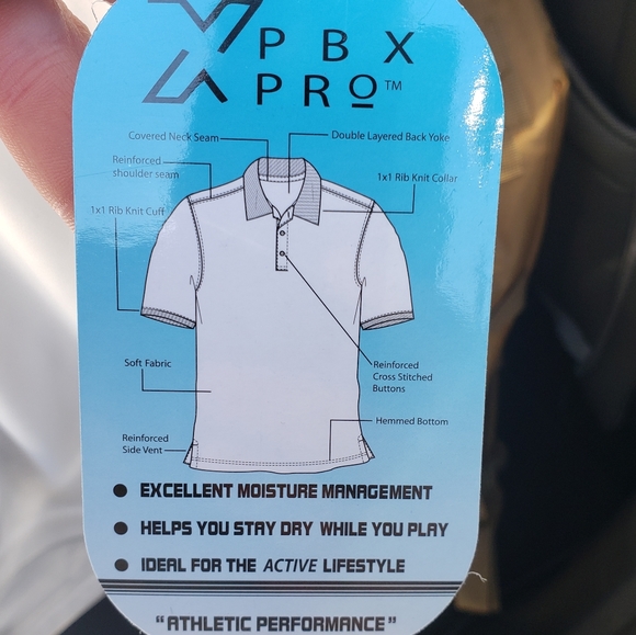 X PBX PRO | Shirts | New Pbx Pro Polo Golf Shirt Size Lg White | Poshmark